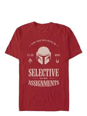 STAR WARS: THE MANDALORIAN AND GROGU Star Wars The Mandalorian And Grogu Selective In My Assignments Graphic T-shirt - Cardinal