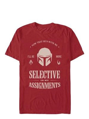 STAR WARS: THE MANDALORIAN AND GROGU Star Wars The Mandalorian And Grogu Selective In My Assignments T Shirt - Cardinal