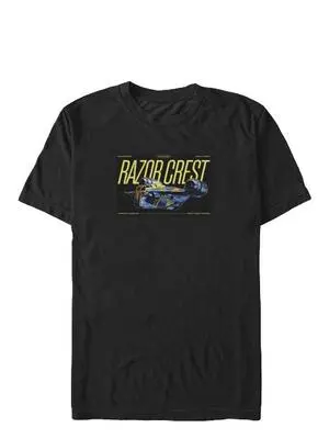 STAR WARS: THE MANDALORIAN AND GROGU Star Wars The Mandalorian And Grogu Bounty Hunter Razor Crest Graphic T-shirt - Black