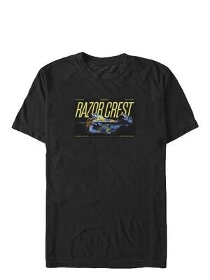 STAR WARS: THE MANDALORIAN AND GROGU Bounty Hunter Razor Crest Short Sleeve Graphic T-shirt - Black