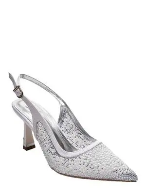 PROLOGUE SHOES Frea Slingback Stiletto Pumps - Silver