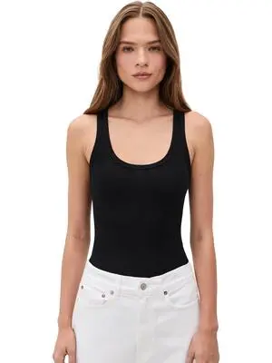 AGOLDE Maria Thong Bodysuit - Black