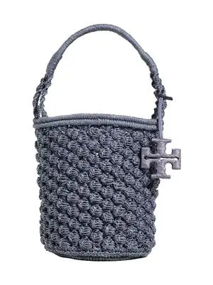 Tory Burch Ella Hand Crochet Bucket Bag - Gray