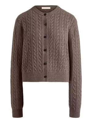 12 STOREEZ Cable-knit Cardigan - Brown
