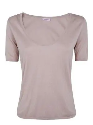 Rossopuro Short Sleeved U Neck T-shirt - Brown
