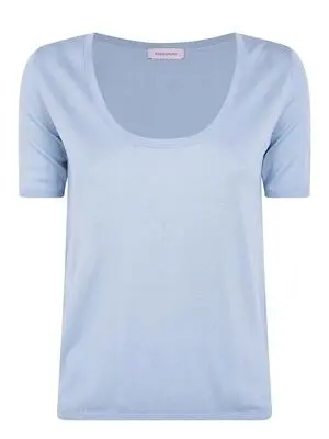 Rossopuro Short Sleeved U Neck T-Shirt Blue