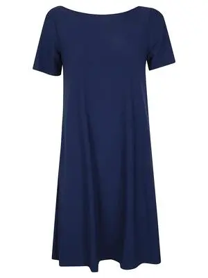 ARCHIVIO67 Round Neck Short Sleeve Dress - Blue