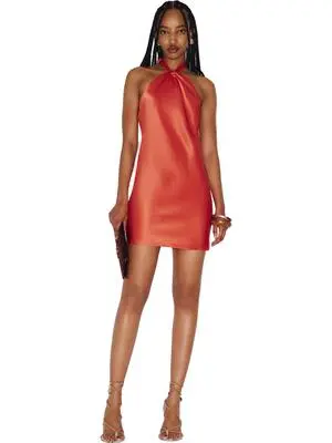 REFORMATION Opaline Silk Mini Dress - Orange