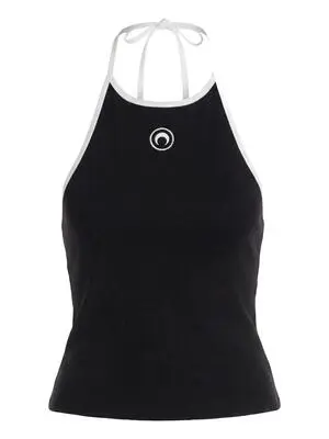 MARINE SERRE Moon Cotton Tank Top - Black