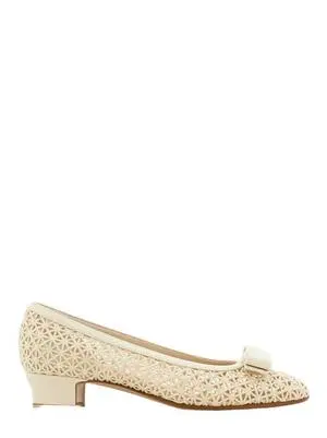 FERRAGAMO FERRAGAMO Macramé Vara Bow Pumps Red