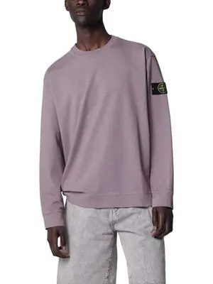 Stone Island Oversized Cotton Sweatshirt - Purple