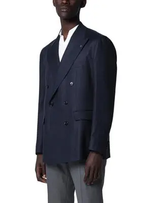 Tagliatore Double-breasted Linen Jacket - Blue