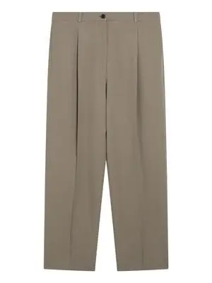 THE ROW Gianni Tapered Wool Gabardine Trousers - Beige