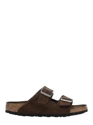 BIRKENSTOCK Arizona Suede Slides With Soft Footbed Brown