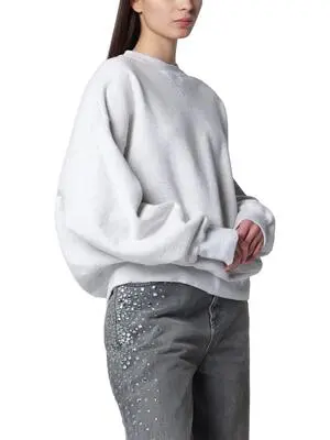 GOLDEN GOOSE Star Cotton Sweatshirt With Crystal Embroidery Grey