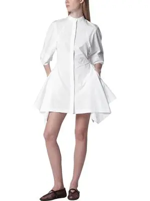 Alaïa Panelled Cotton Poplin Dress - White