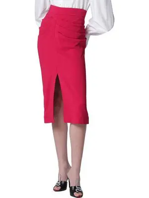 Valentino Garavani Midi Skirt With Ruched Detail - Red