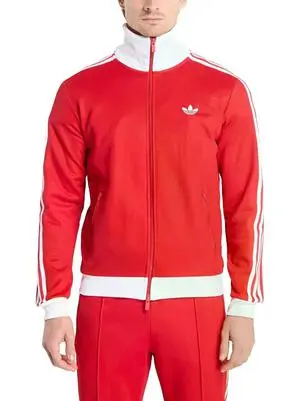 Adidas Striped Zip-up Sweatshirt - Red
