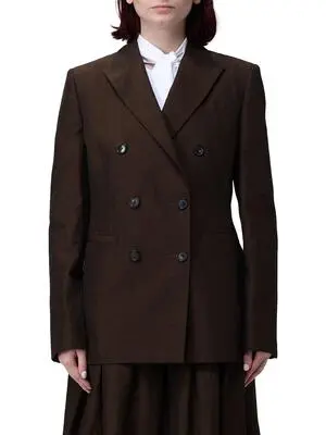 PT TORINO Double-breasted Cotton And Linen Blazer - Brown