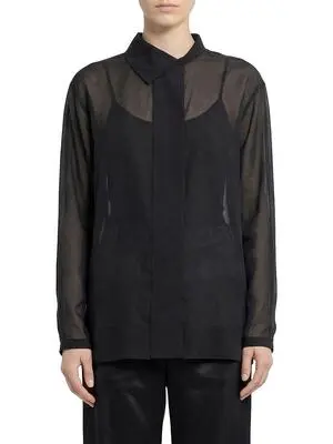 Carven Sheer Long Sleeve Shirt - Black