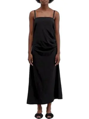 Carven Ruched Midi Dress - Black