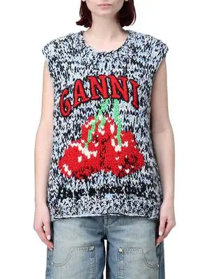 GANNI Knit Vest - Gnawed Blue