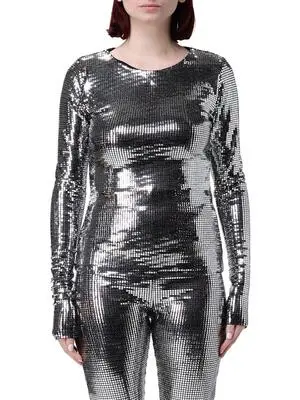 MAISON MARGIELA Metallic Knit Top - Silver