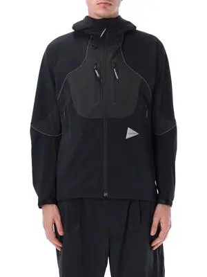 AND WANDER Zip-up Hooded Jacket - Black