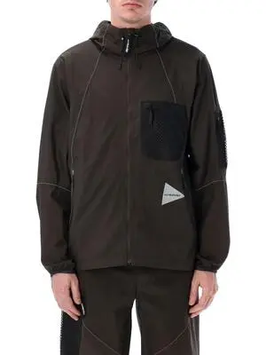 AND WANDER Zip-up Hooded Jacket - Grey