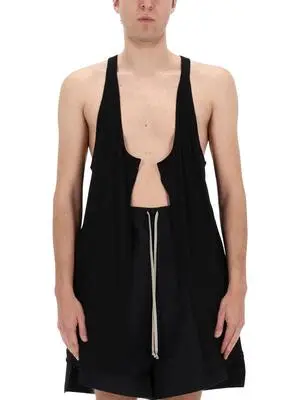Rick Owens Oversized Cotton Tank Top - Black