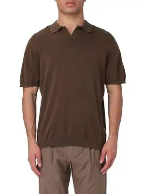 PEOPLE OF SHIBUYA Wool Knit Polo Shirt - Brown