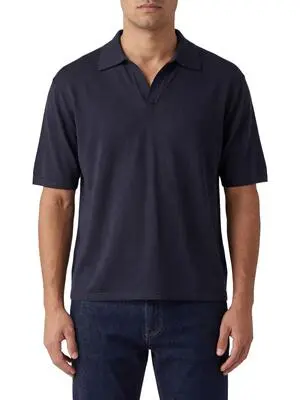 ROBERTO COLLINA Cotton Polo Shirt Navy