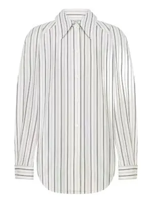 Alberta Ferretti Long-sleeved Striped Shirt - White