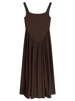 OMNES Suri Linen-blend Maxi Dress - Chocolate