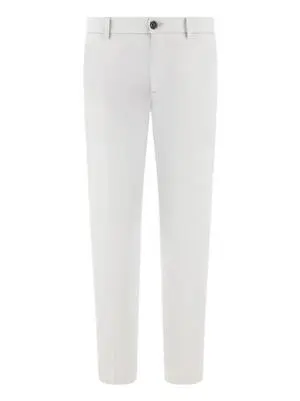 Boggi Milano Straight Regular-fit Stretch Cotton-blend Trousers - Ice