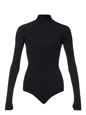 Commando Ballet Thumbhole-Detail Stretch-Woven Body Black