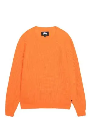 StÜssy Waffle Knit Cashmere Crew - Orange