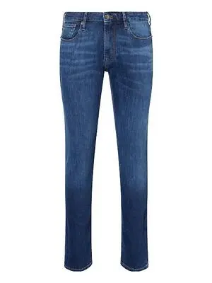 Emporio Armani Slim-fit Stretch-denim Jeans - Medium Blue Denim