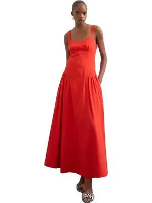 Topshop Fit & Flare Maxi Dress - Red