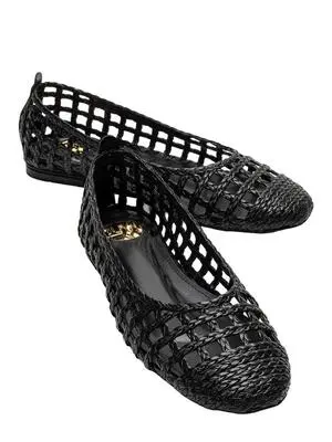 PROLOGUE SHOES Elvaris Woven Ballet Flat - Black