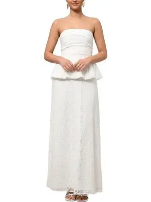 Rachel Rachel Roy Strapless Lace Maxi Dress - White
