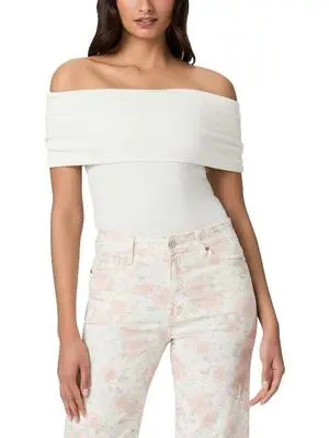 Paige Ribbed Knit Off-the-shoulder Top - Ivory