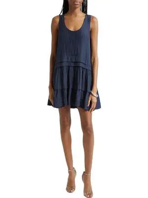 Ramy Brook Paola Pleated Minidress - Navy