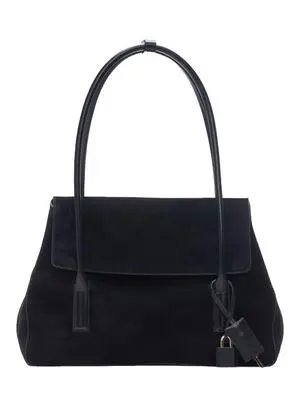 TOM FORD Medium Eclipse Suede Shoulder Bag - Black