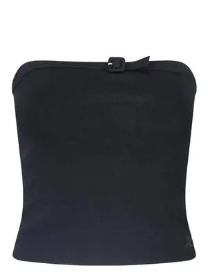 COURREGES Buckle Knit Bustier Top - Black