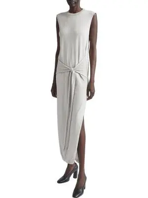 LEMAIRE Knotted Cotton Crepe Sweater Dress - Mist