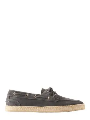 Brunello Cucinelli Suede Boat Shoes - Gray