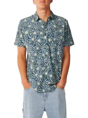 Rip Curl Sessions Aerotech Short Sleeve Performance Button-up Shirt - Sage