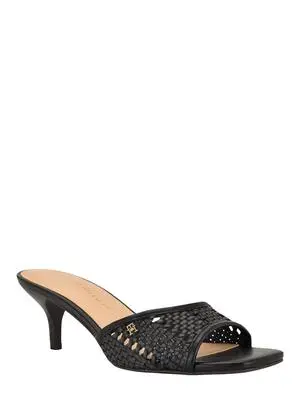 Tommy Hilfiger Kitten Heel Slide Sandal - Black