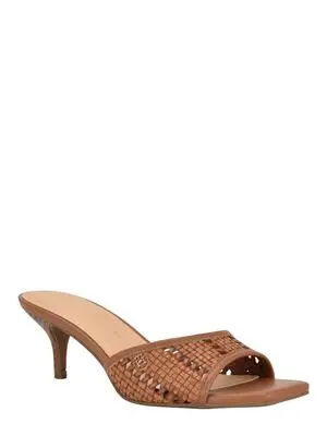 Tommy Hilfiger Kitten Heel Slide Sandal Brown